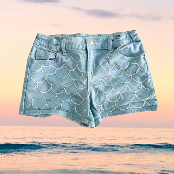 Cat & Jack | Bottoms | Cat Jack Sequin Fish Scale Mermaid Shorts Large ...
